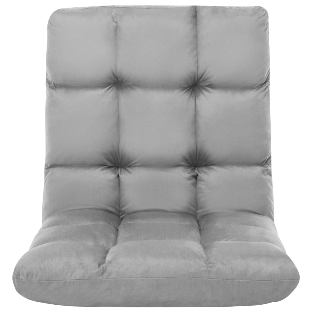 Scaun de podea pliabil vidaXL, gri deschis, microfibra, 100 x 50 x 13 ...