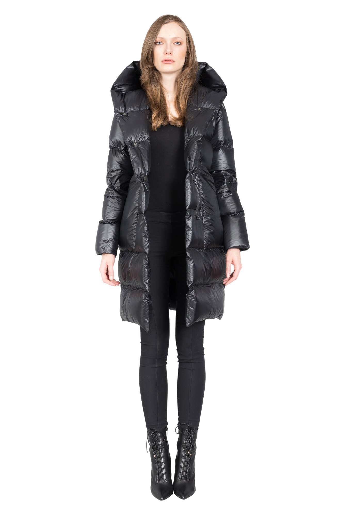 Geaca medie din puf, nylon, negru, S INTL - eMAG.ro