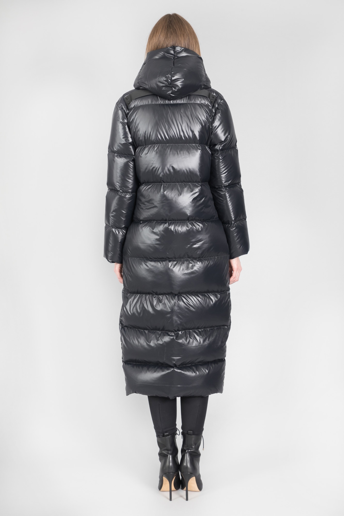 Geaca lunga din puf, nylon, negru, S INTL - eMAG.ro