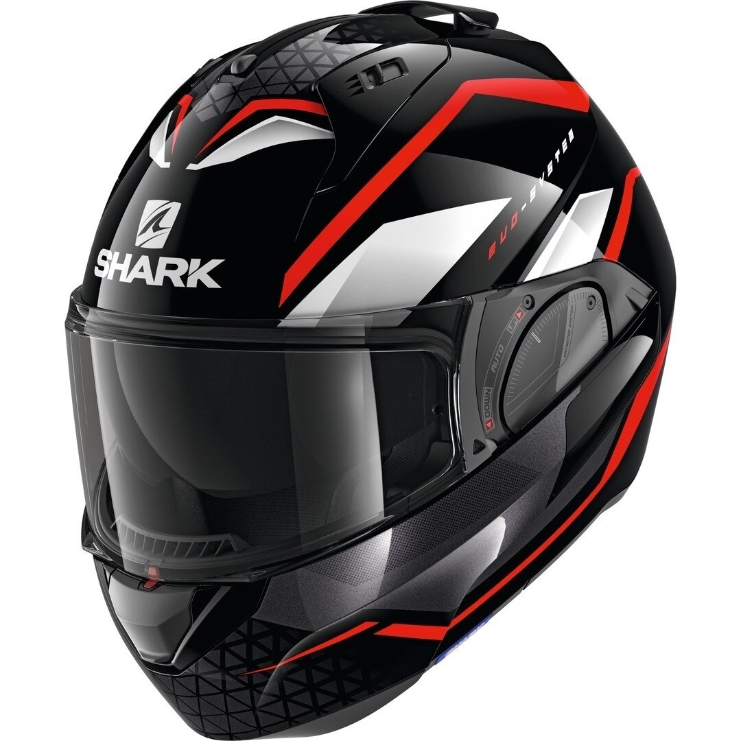 Casca moto Shark EVO-ES yari negru/alb/rosu, S - eMAG.ro