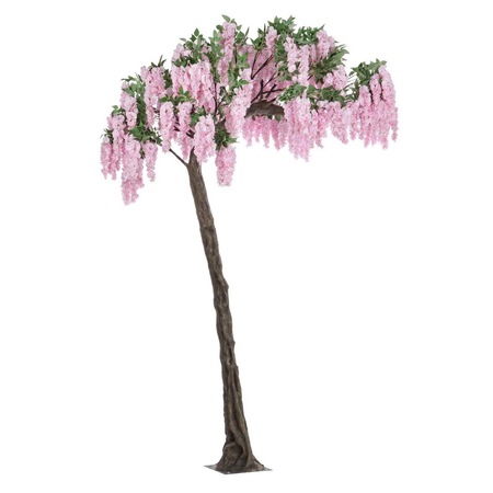 Copac decorativ cu flori artificiale roz Wisteria 200 cm x 320 h - eMAG.ro