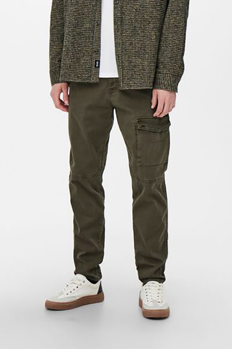 Only & Sons, Pantaloni cargo slim fit, Kaki, W32-L32 - eMAG.ro