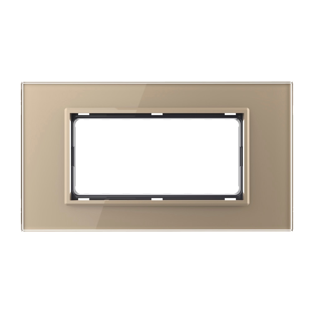 Rama din sticla Livolo standard Italian 4 module – Serie noua, Auriu ...