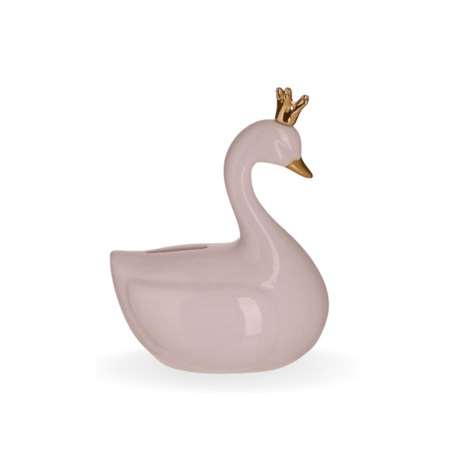 Pusculita lebada din ceramica, roz-gold, 13x10x18 cm - eMAG.ro