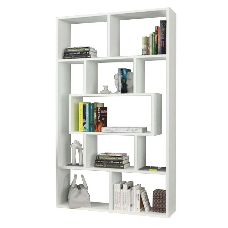 Raft biblioteca Argonauta, Pal, 9 compartimente, 90x30x170 cm, Alb ...