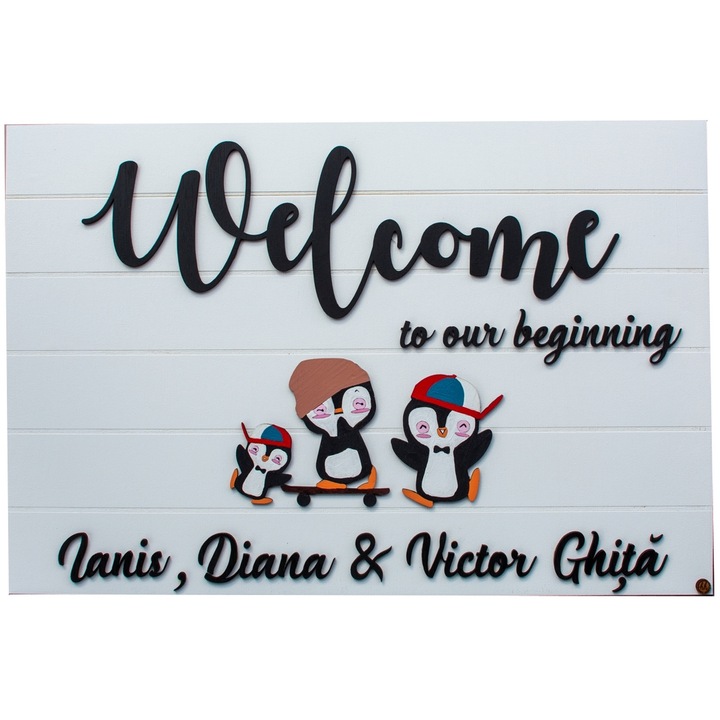 Panou din lemn HH628 Intampinare Invitati Nunta Botez Eveniment ...