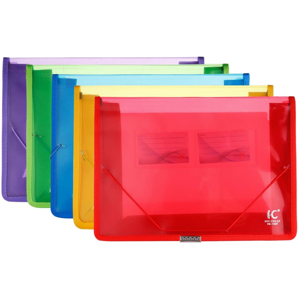 Set 5 mape A4 Lelady, Plastic A4, Extensibil, Inchidere elastica ...