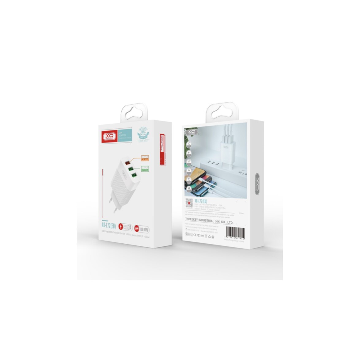 Adaptor de priza 3-USB QC, Fast Charge, Alb - eMAG.ro