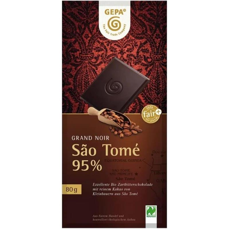 Черен шоколад с 95% какао Био Сао Томе 80 грама Gepa - eMAG.bg