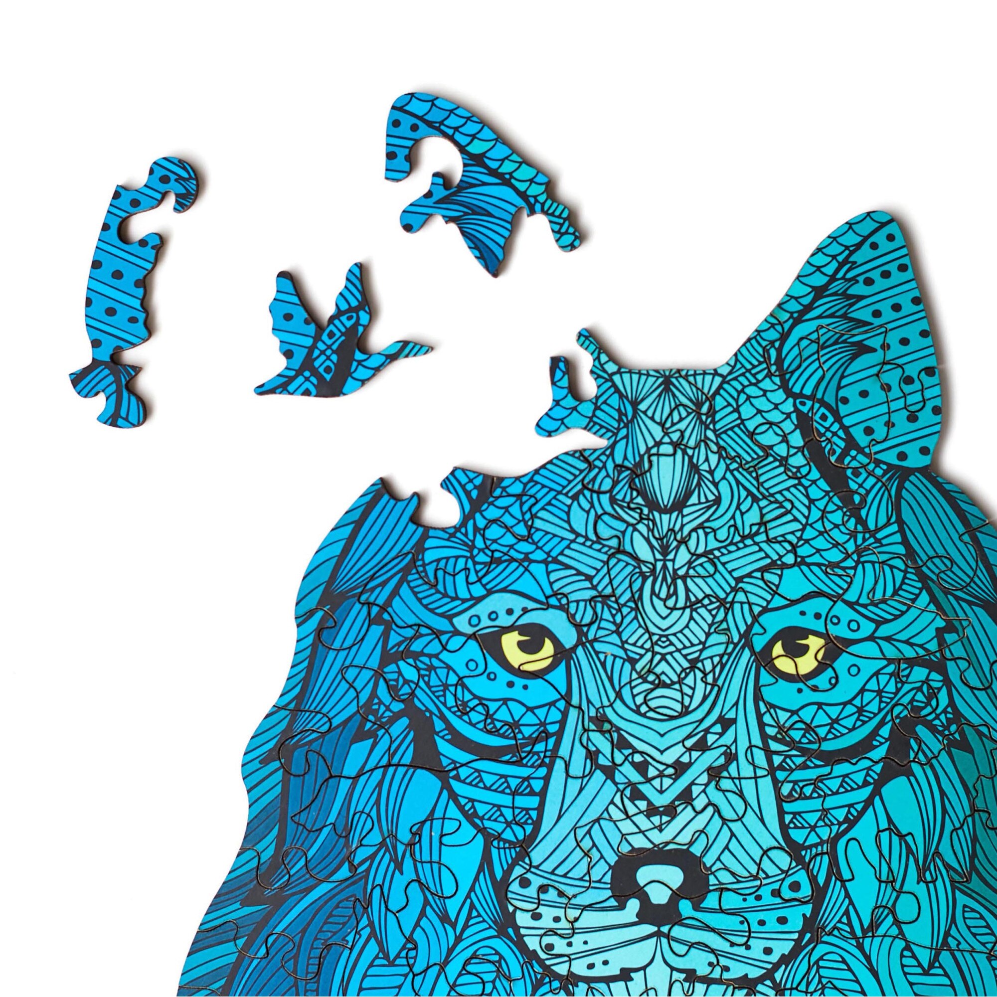 Puzzle din lemn Lup, Piecezz, 70 piese - eMAG.ro