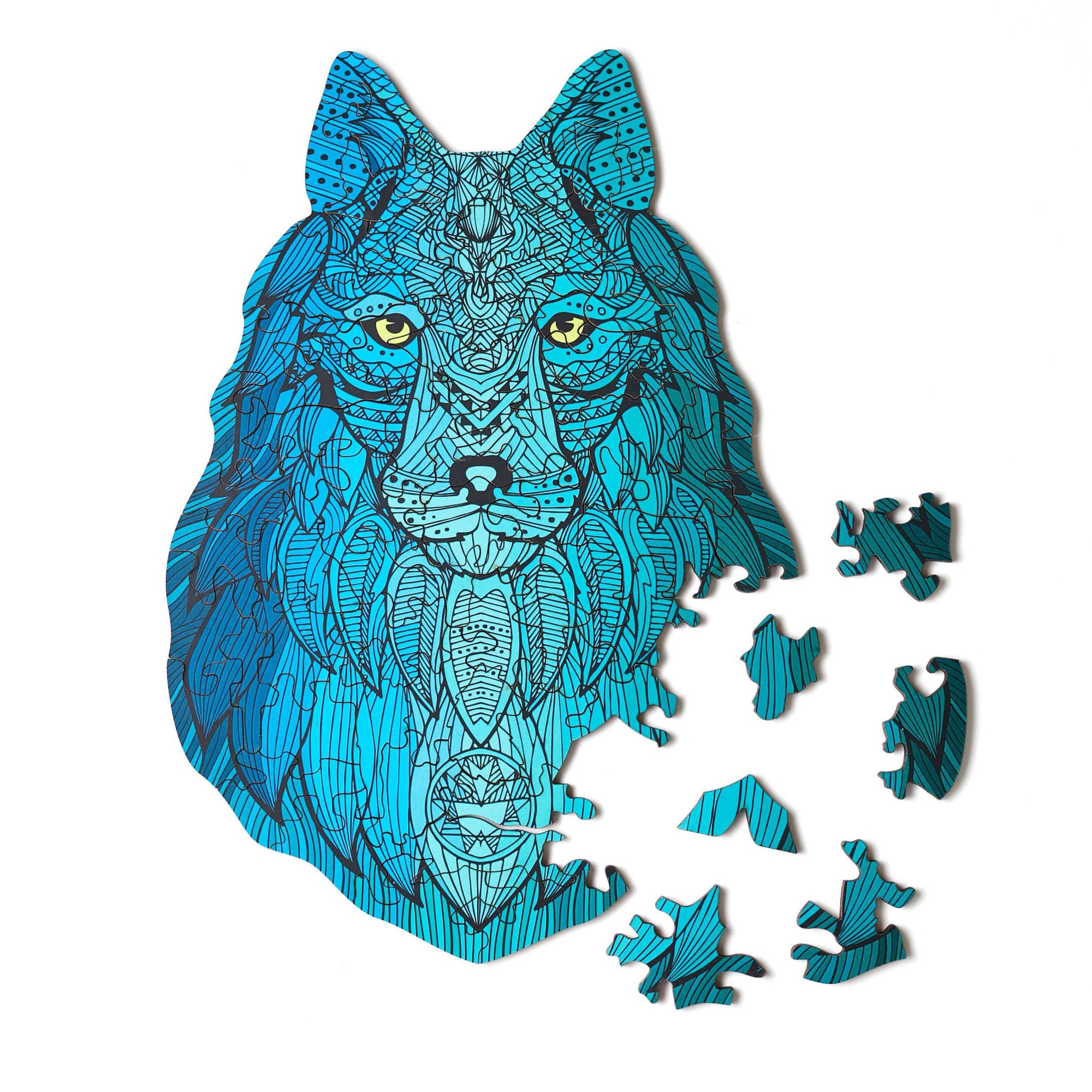 Puzzle din lemn Lup, Piecezz, 70 piese - eMAG.ro