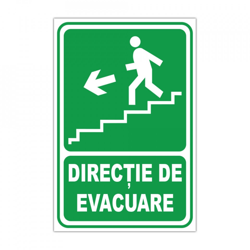 Indicator Salvare si Prim Ajutor, Directie de evacuare Jos-Stanga ...