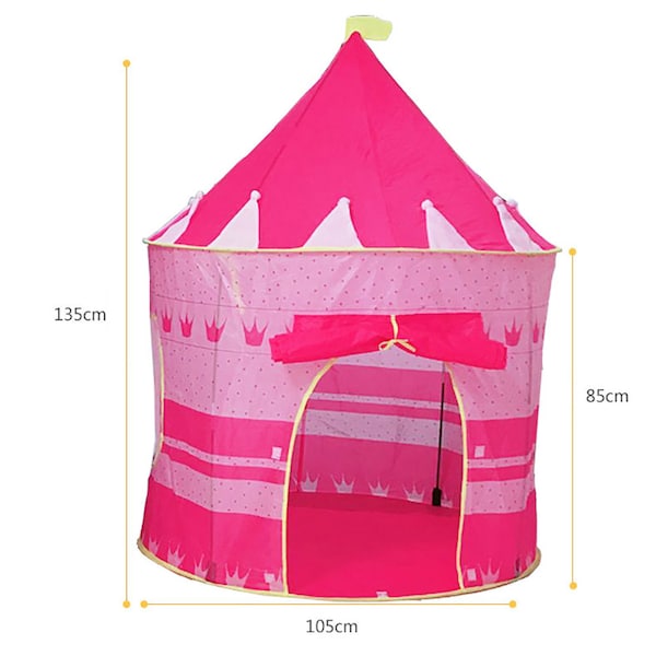 Cort de joaca pentru copii tip Castel, roz, asamblare rapida, 135 cm x ...