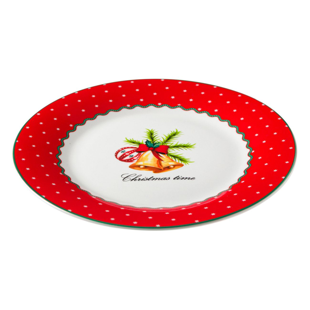 Farfurie de portelan, cu clopotel de Craciun, 26.7 cm, multicolor - eMAG.ro