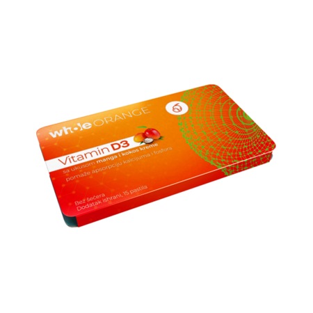 Whole Immuno Vitamina D3, 15 pastile de supt cu aroma de mango si cocos ...