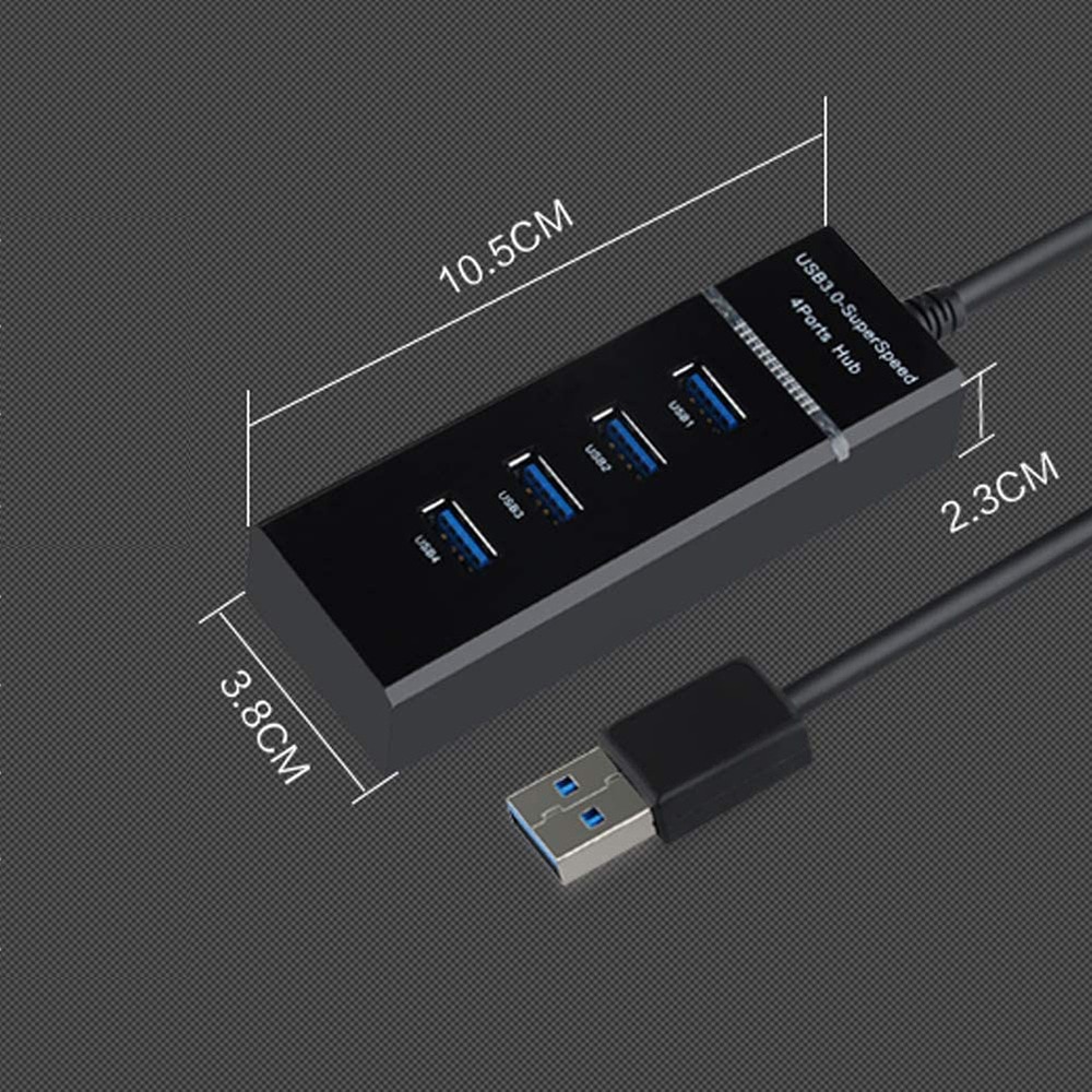 Hub cu 4 porturi USB 3.0 USB, 5 Gbps, Negru - eMAG.ro