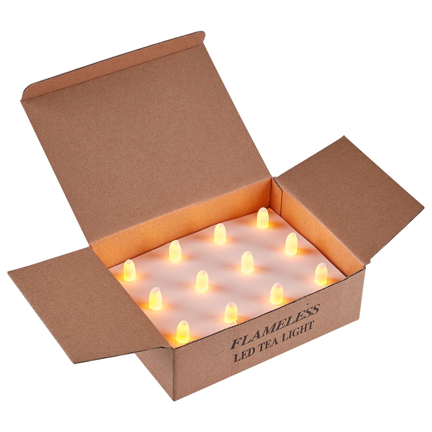 Set 12 lumanari LED, Efect de flacara oscilanta, Baterie, Alb - eMAG.ro