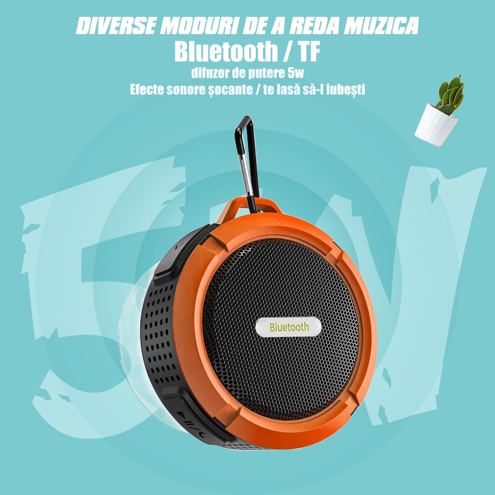 Boxa portabila Euotboup, Bluetooth, C6, 5W, culoarea portocalie - eMAG.ro