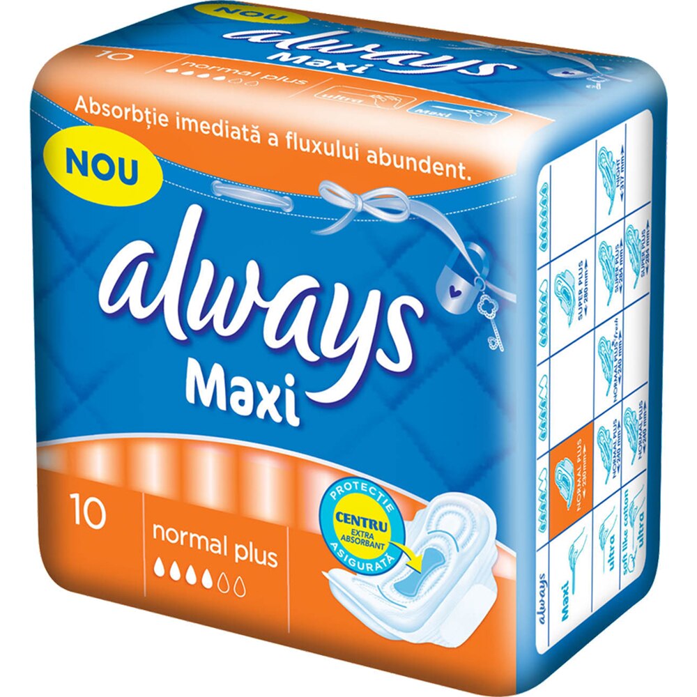Absorbante Always Maxi Normal Plus, 10 buc - eMAG.ro