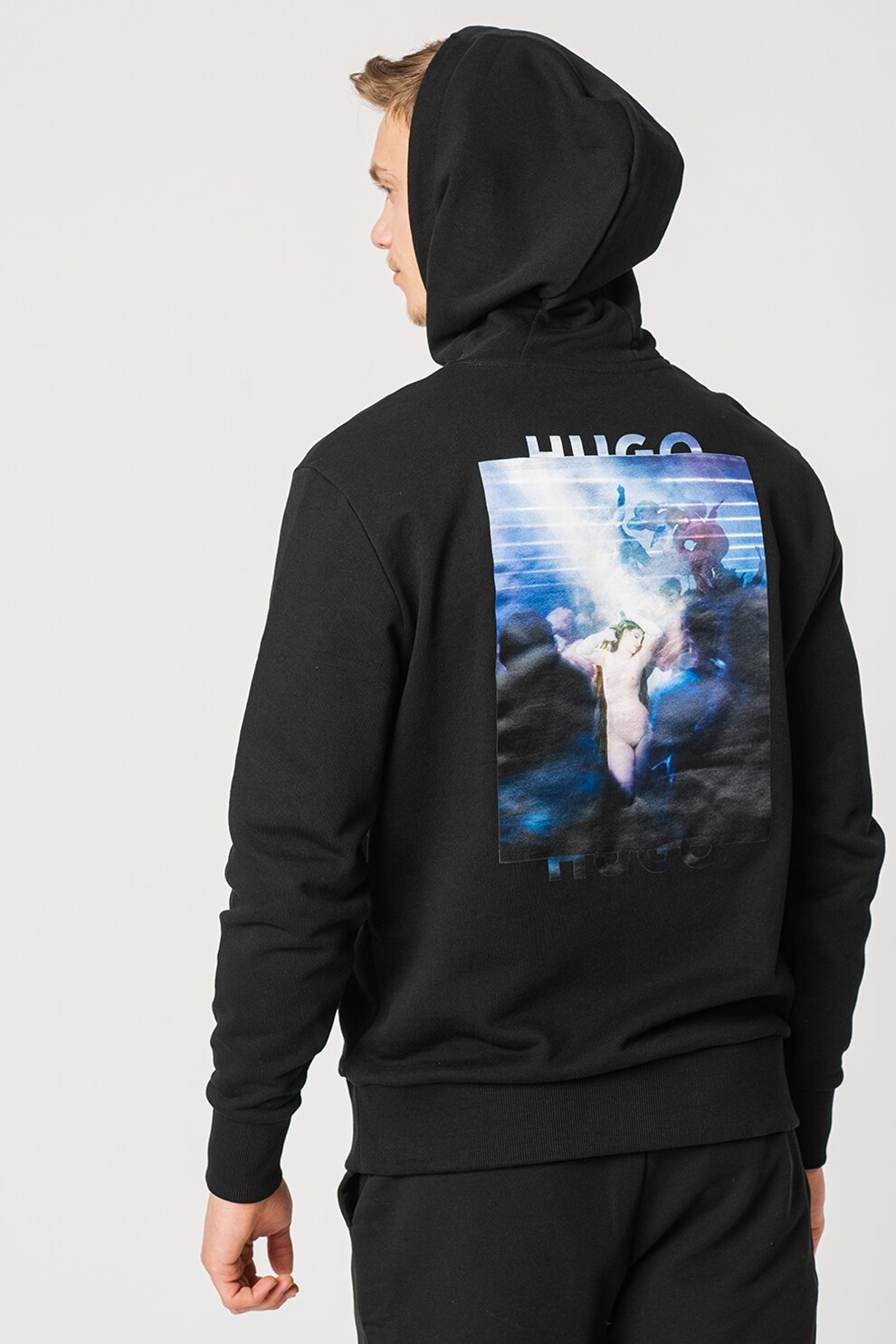 HUGO, Hanorac regular fit Dlubdance, Negru, L - eMAG.ro