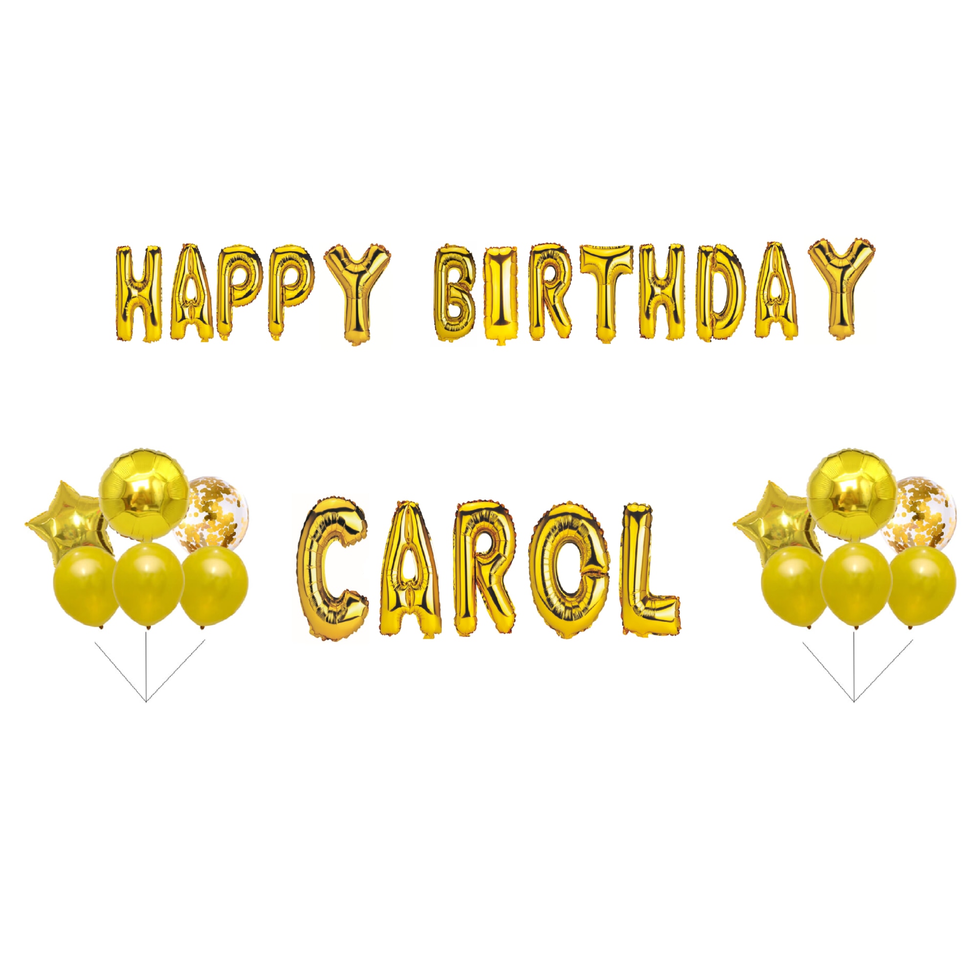 Set Baloane Happy Birthday Carol, Cake topper, Auriu ,32Buc - eMAG.ro