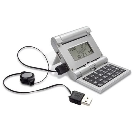 Calculator de buzunar, Reflects, 3 porturi USB, pliabil, gri, 9x8,6x2 ...