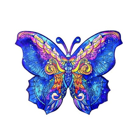 Puzzle din lemn Fluture (2) format A3 cu 200 piese unice si Folie ...