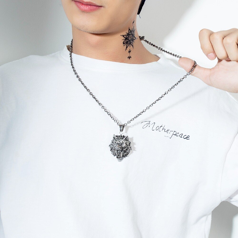 Colier inox cap de lup, BeSpecial, CZTF0009, Lungime lant 55 cm - eMAG.ro