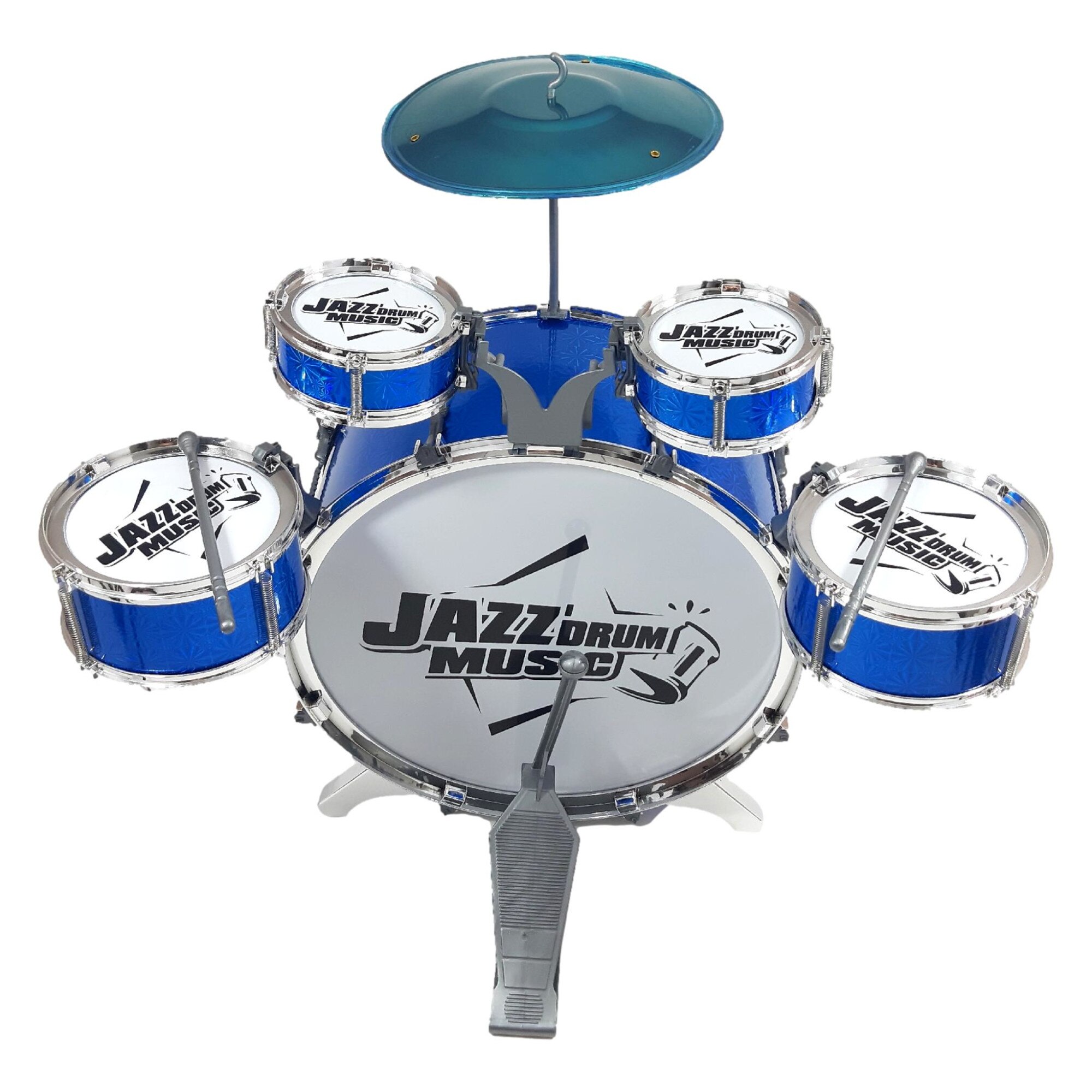 Set de mini tobe pentru copii, 5 tobe si scaunel cu inaltime reglabila ...