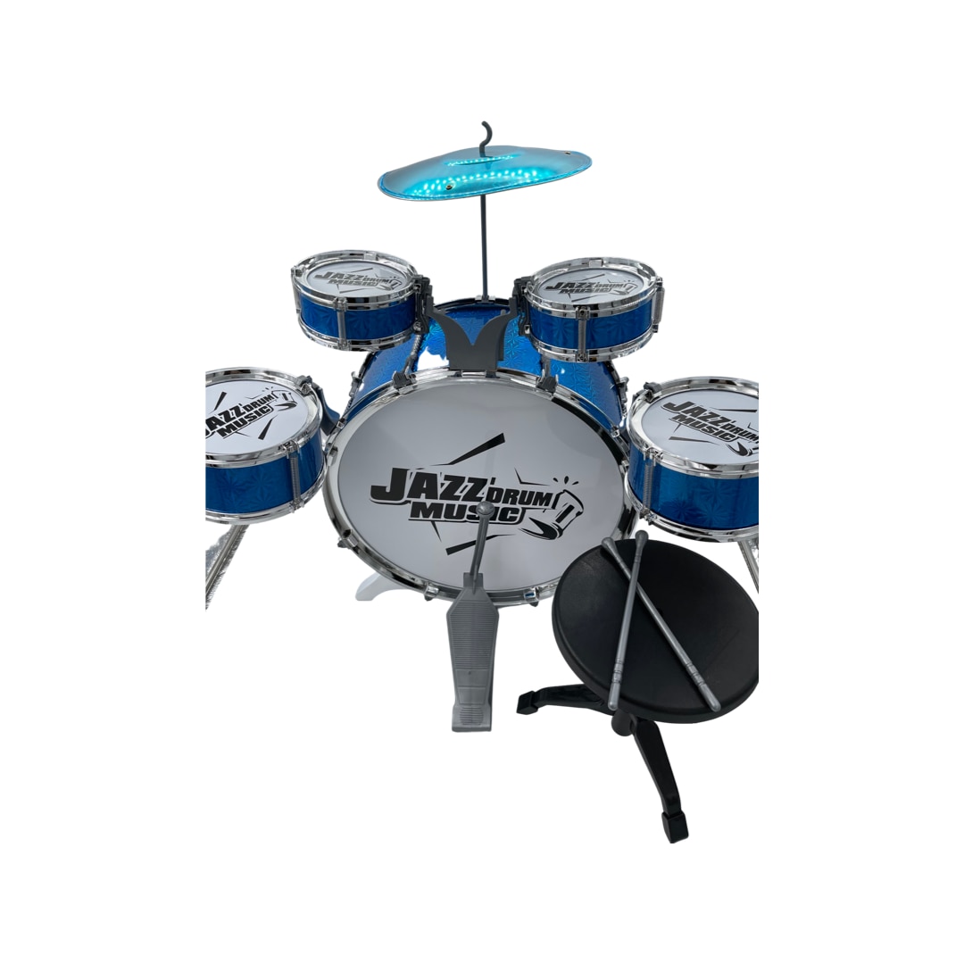 Set de mini tobe pentru copii, 5 tobe si scaunel cu inaltime reglabila ...