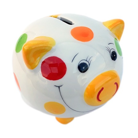 Kerámia malacpersely, pöttyös malac formájú, 10x9cm, sárga - eMAG.hu