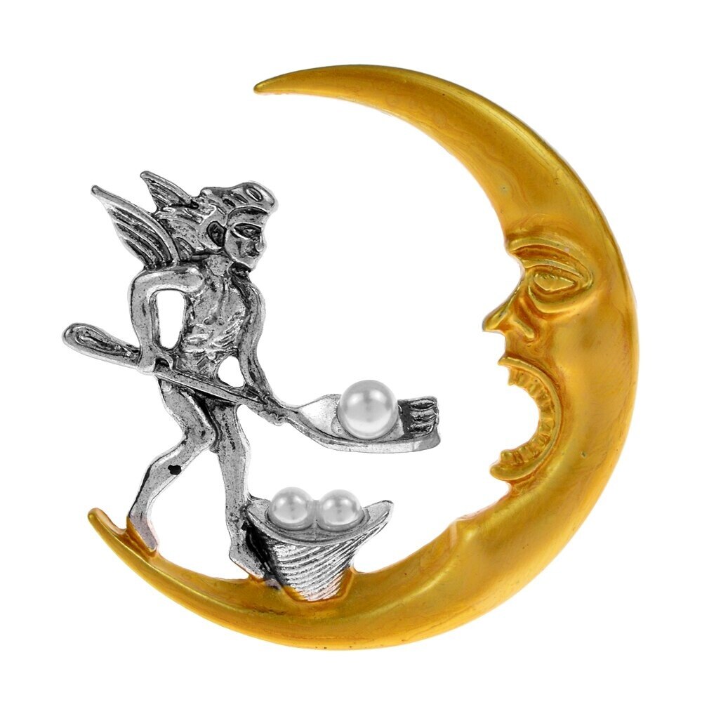 Brosa aurie, cu semiluna si inger, Alfine C1, Pursehuit - eMAG.ro