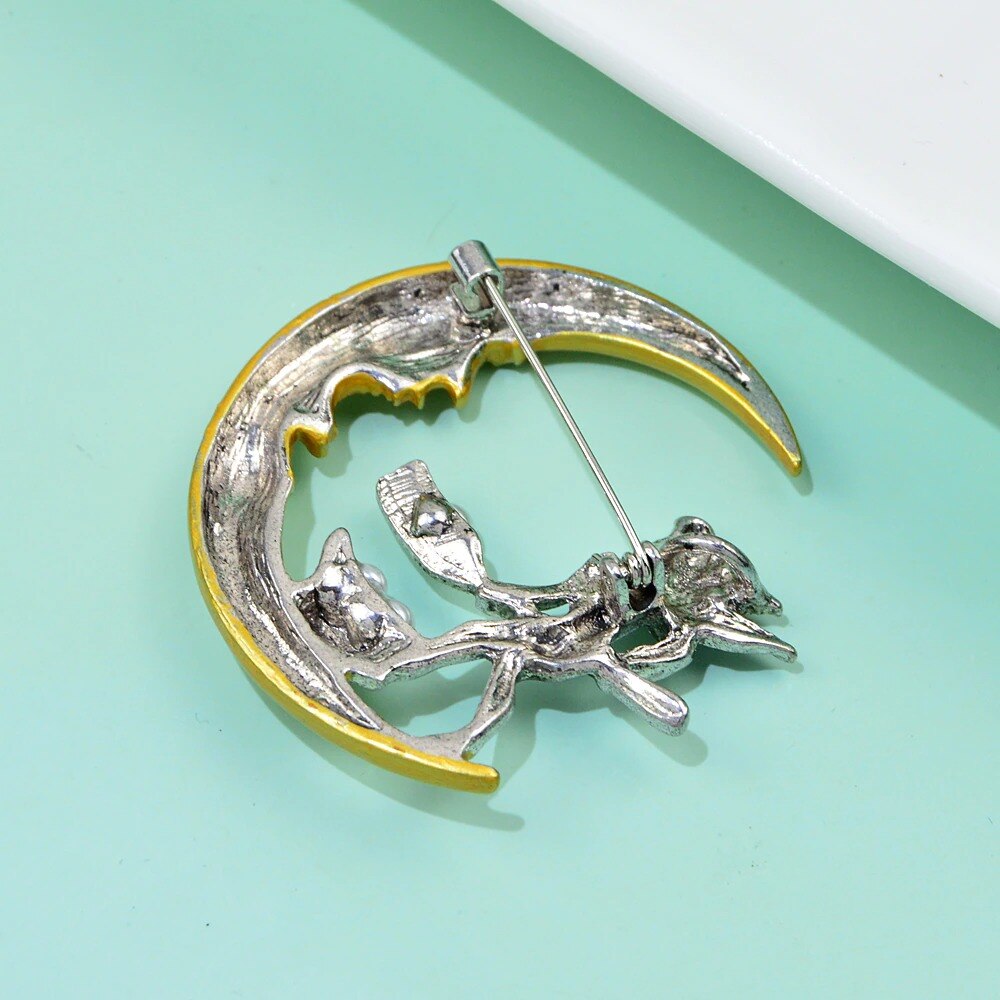 Brosa aurie, cu semiluna si inger, Alfine C1, Pursehuit - eMAG.ro