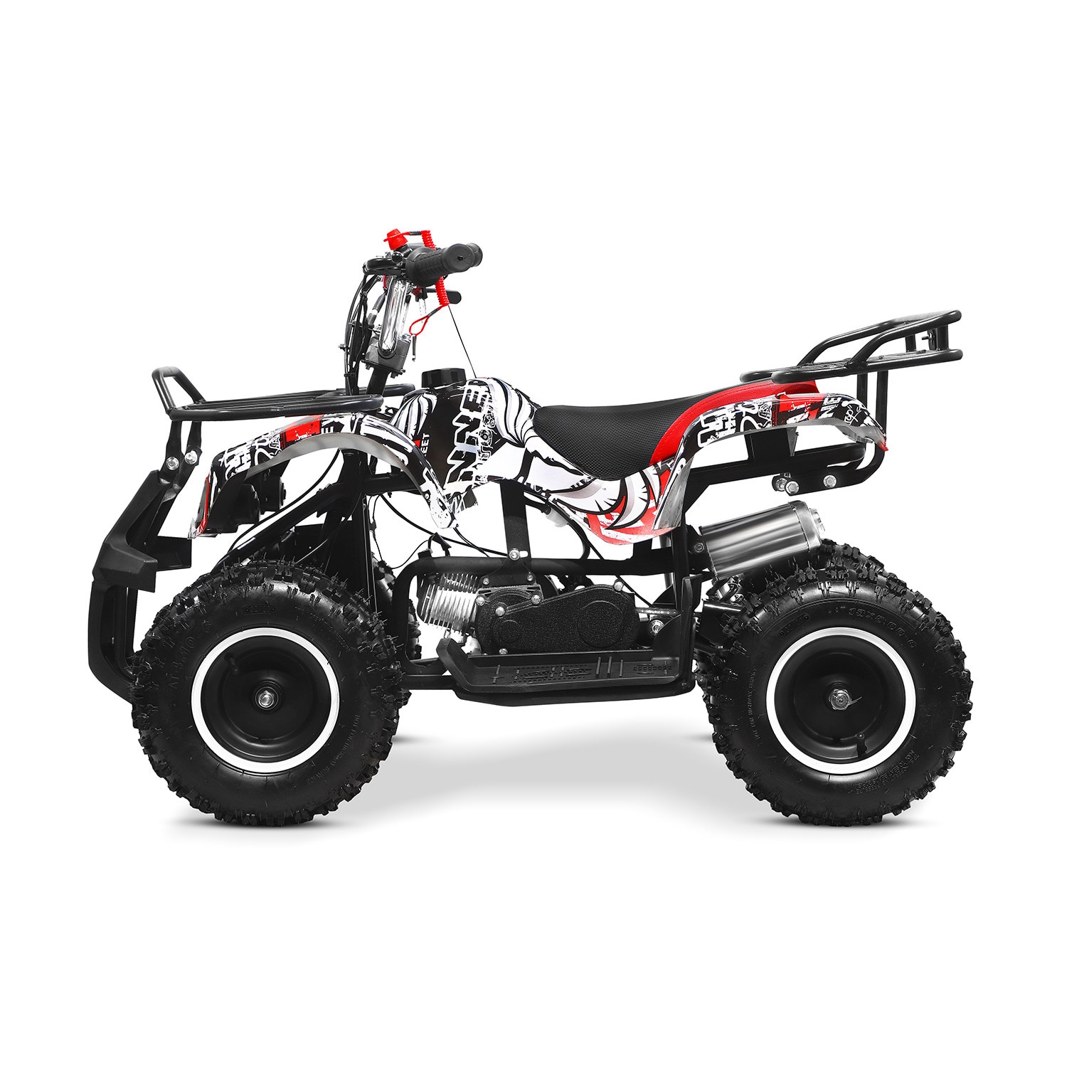 ATV DotariAuto 49cc Benzina pentru Copii Graffiti Rosu - eMAG.ro