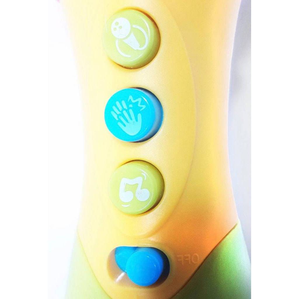 Microfon de jucarie interactiv 2 in 1, cu lumini si sunete, 4 butoane ...