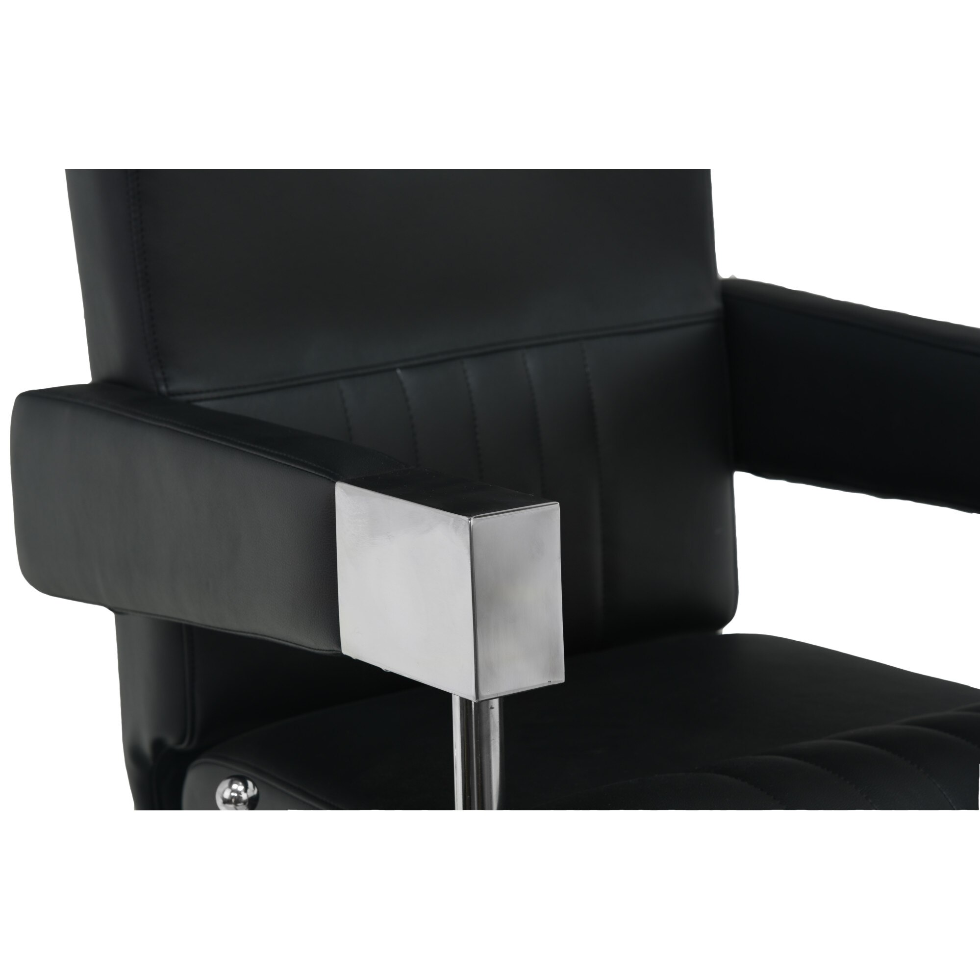 Scaun de frizerie EkoSkora, Piele ecologica, Negru - eMAG.ro