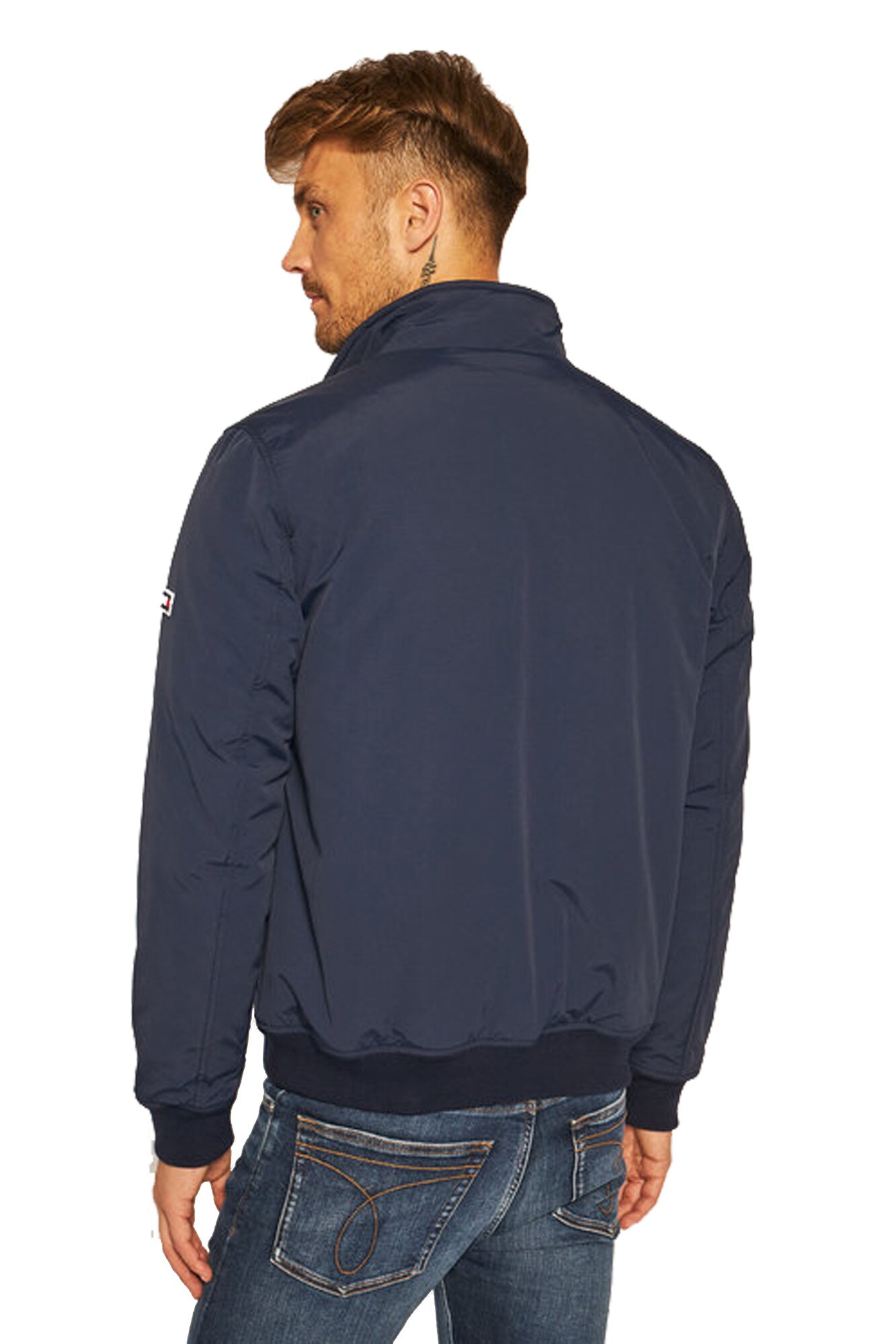 Geaca barbati cu logo imprimat, Tommy Hilfiger, Bleumarin, M - eMAG.ro