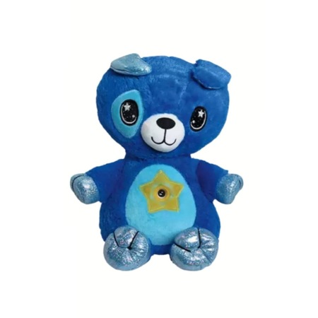 Urs de plus cu proiectie si desene animate, albastru, 40 cm - eMAG.ro
