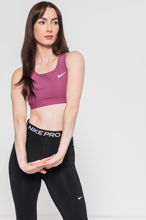 Nike, Bustiera cu suport mediu pentru fitness Swoosh - eMAG.ro