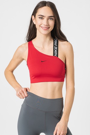 Nike, Bustiera cu suport mediu si tehnologie Dri Fit pentru fitness ...