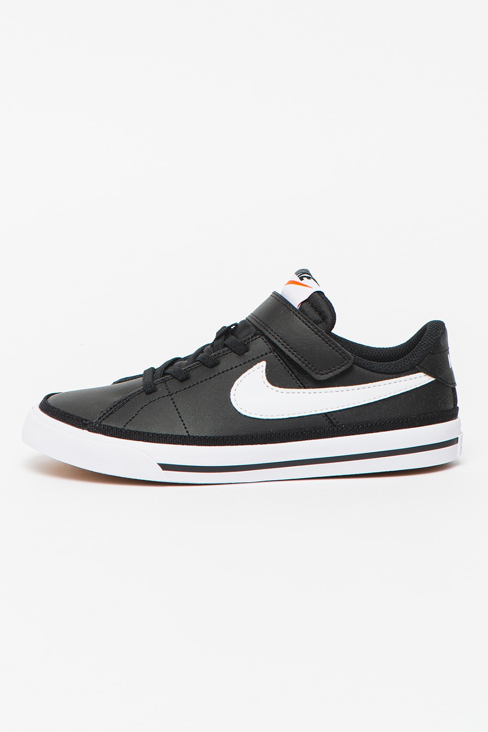 Nike Pantofi Sport De Piele Si Piele Ecologica Cu Velcro Si Logo Contrastant Court Legacy