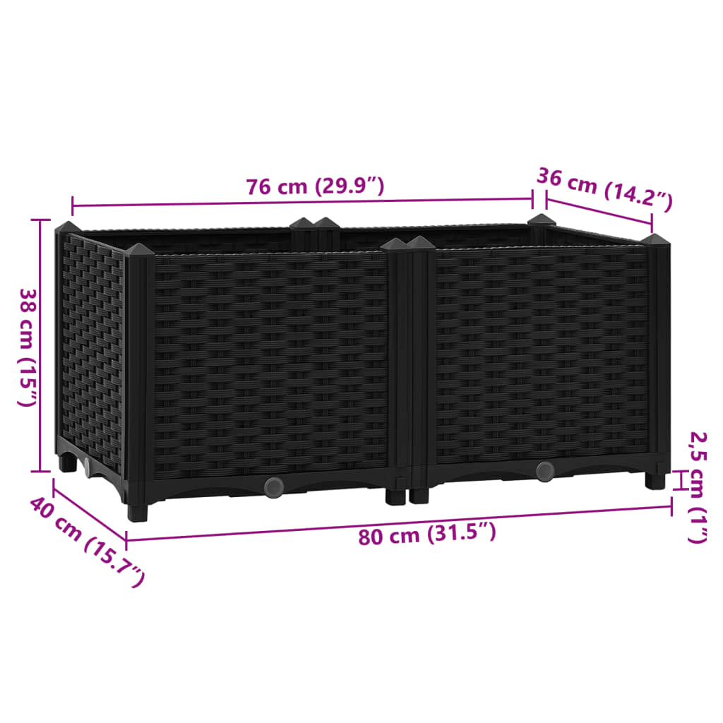 Strat inaltat vidaXL, 80x40x38 cm, polipropilena 5.17 kg 316531 - eMAG.ro