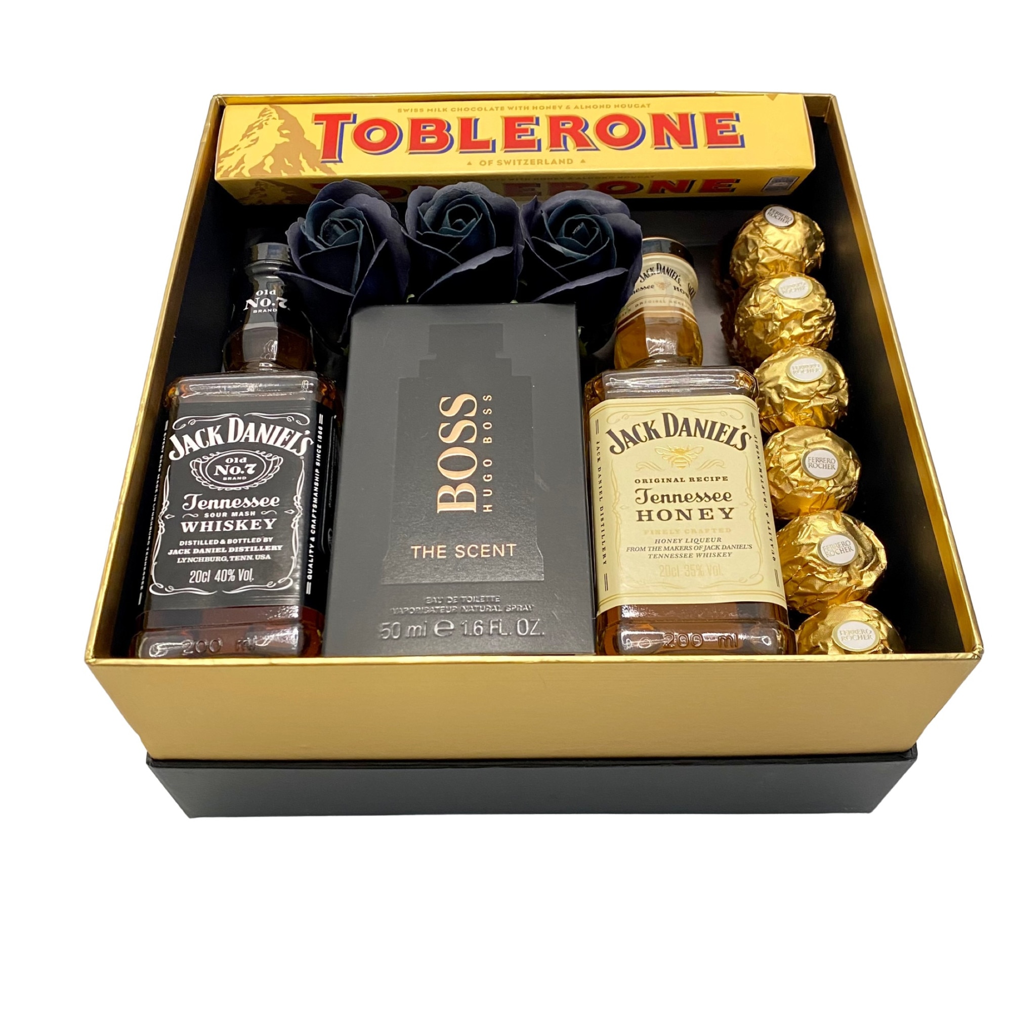 Подаръчна кутия Chocobox, За мъже, С парфюм Hugo Boss, Ferrero Rocher и ...