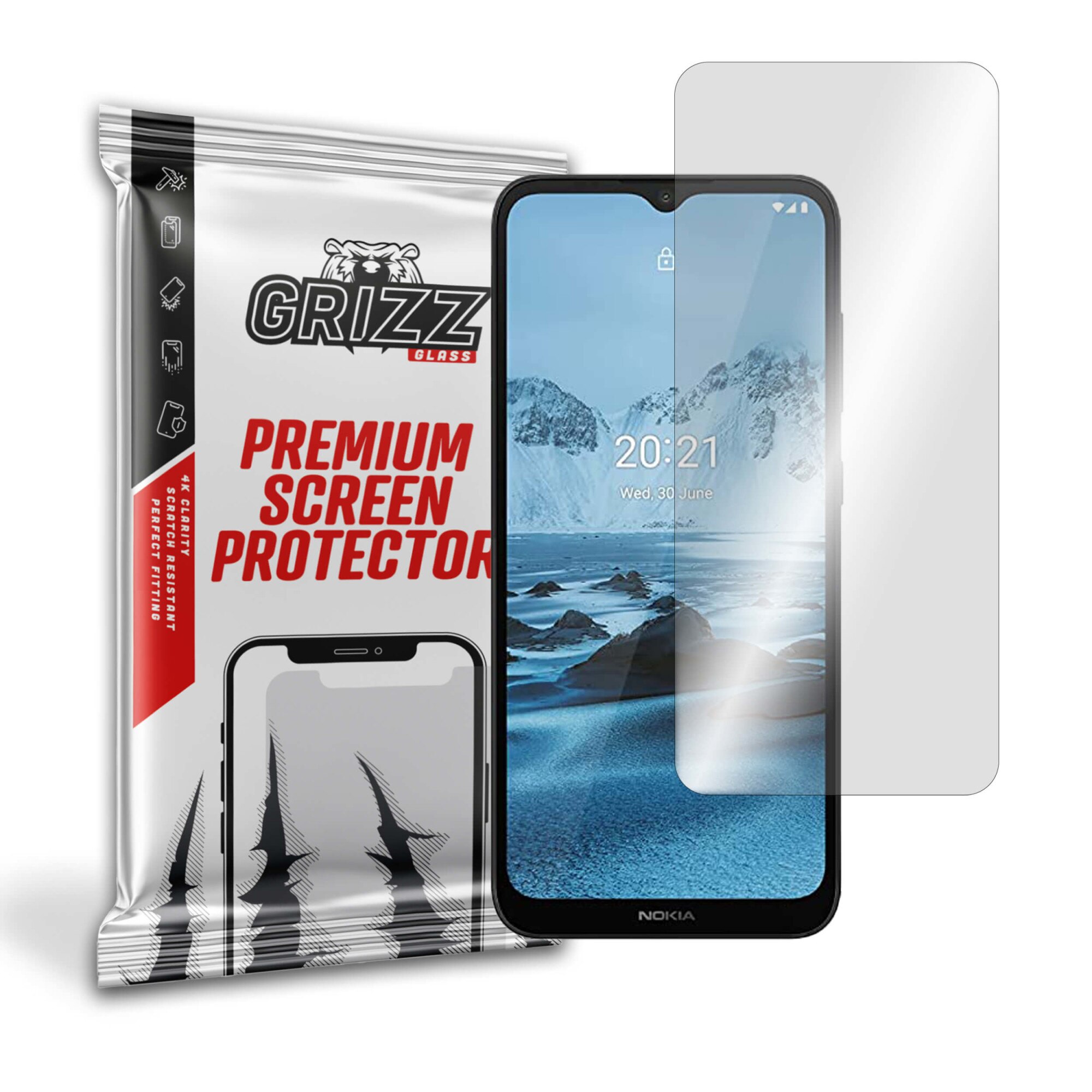 Folie de protectie GrizzGlass, Sticla hibrida, Compatibil Nokia C20 ...