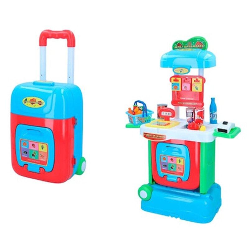 Set Troller 2 in 1 supermarket, cu 34 accesorii, lumini si sunete ...