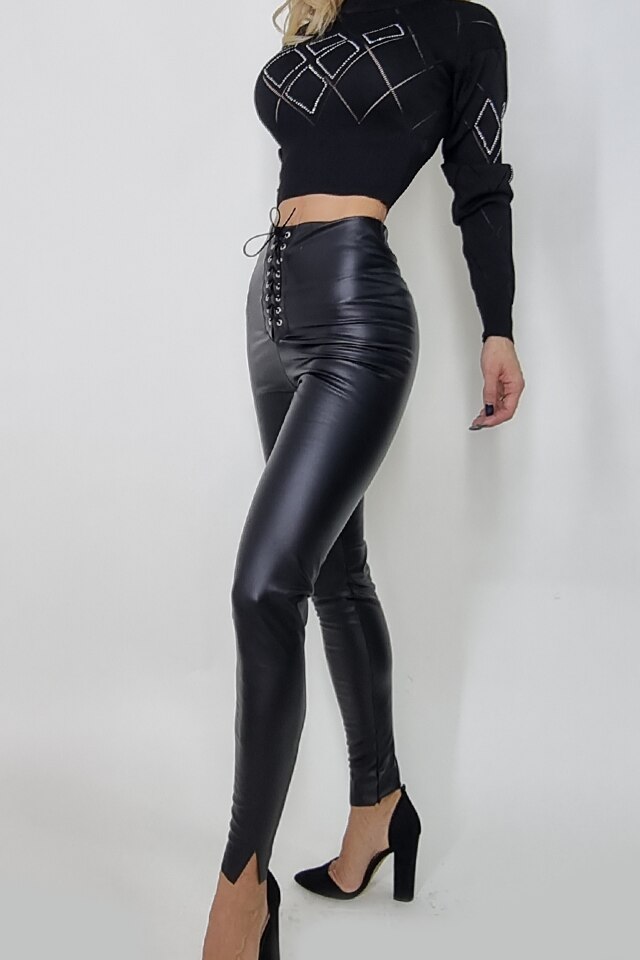 Colanti London, din piele ecologica, cu corset modelator, Masura M ...