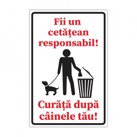 Indicator Atentionare, Fii un cetatean responsabil!, Autocolant, 30x40 ...