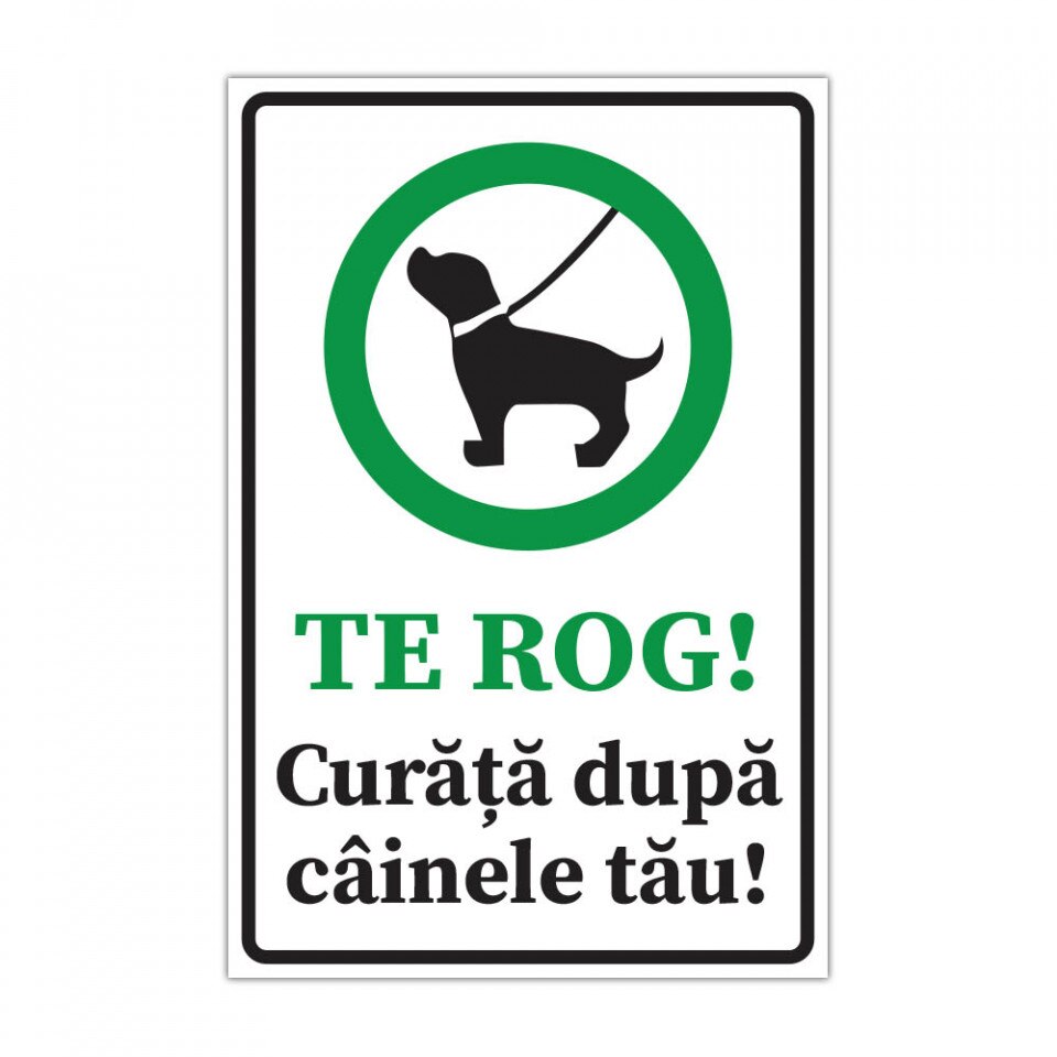 Indicator Atentionare, Stickermania, Curata dupa caine!, Autocolant ...