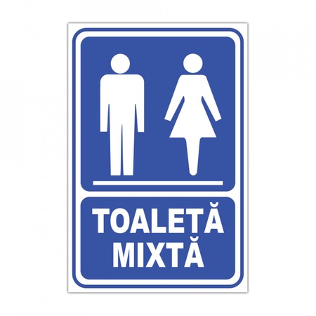 Indicator Informare Generala, Toaleta mixta, Placuta PVC 2mm, 30x40 cm ...