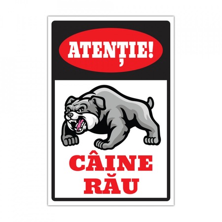 Indicator Atentionare, Stickermania, Semn Caine rau, Autocolant, 20x30 ...